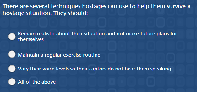 There are several techniques hostages can | StudyX