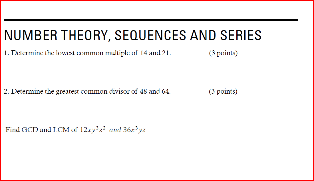 1. Determine the lowest common multiple of | StudyX