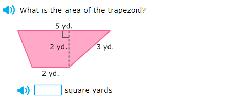 What is the area of the trapezoid? 5 yd. 2 | StudyX