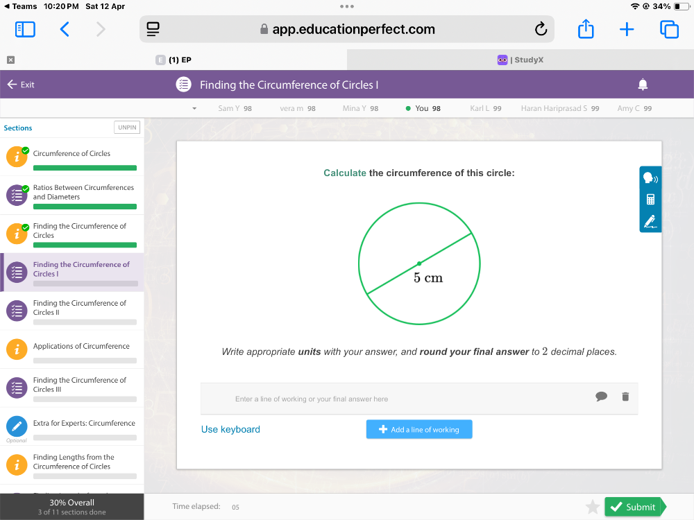 Calculate the circumference of this circle: | StudyX