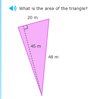What is the area of the triangle? The image | StudyX