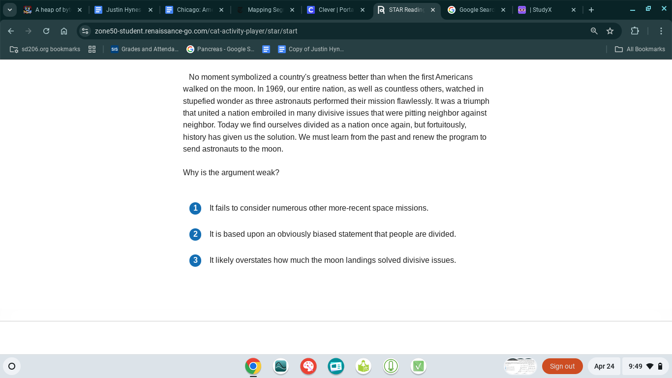 Why is the argument weak? 1 It fails to | StudyX
