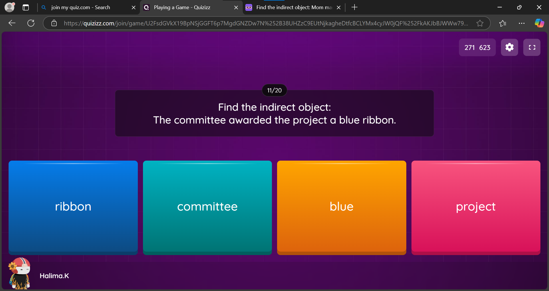 Find the indirect object: The committee | StudyX