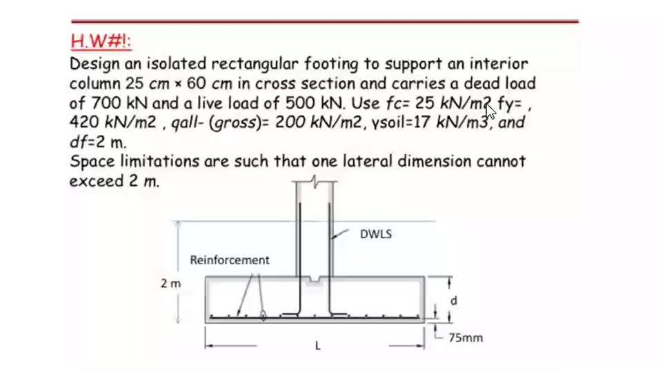 Design an isolated rectangular footing to | StudyX