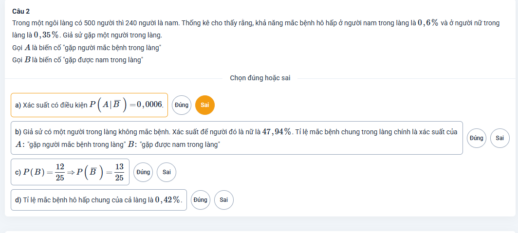 Trong một ngôi làng có 500 người thì 240 | StudyX