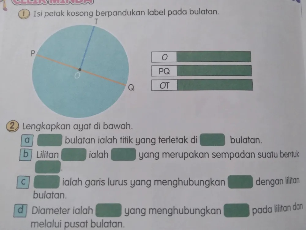 ① Isi petak kosong berpandukan label pada | StudyX