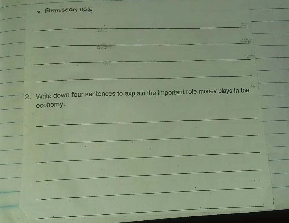 Write down four sentences to explain the