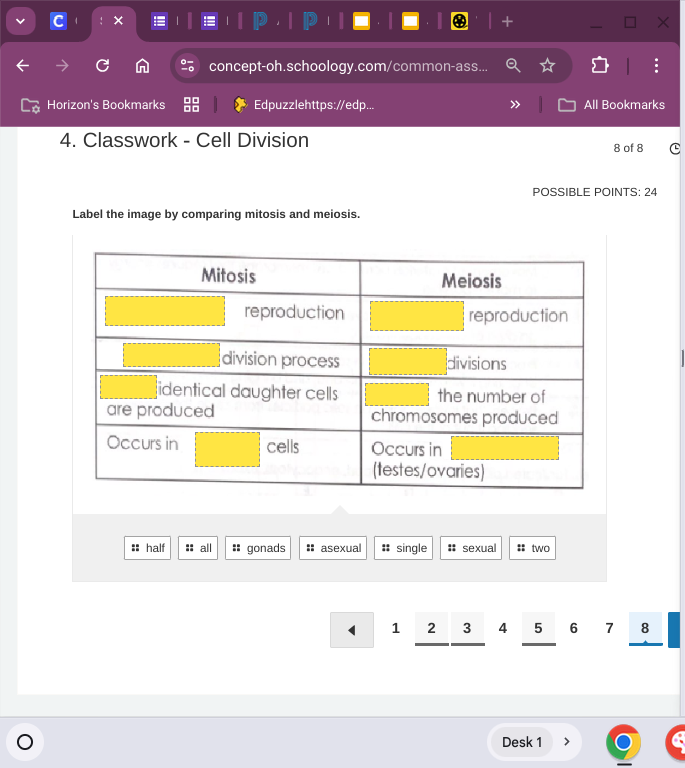 Label the image by comparing mitosis and | StudyX