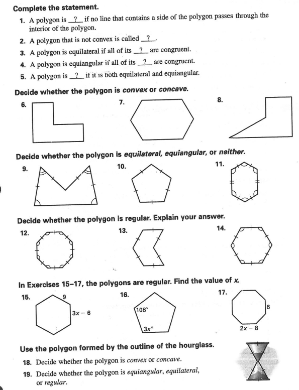 Complete the statement. 1. A polygon is ? | StudyX
