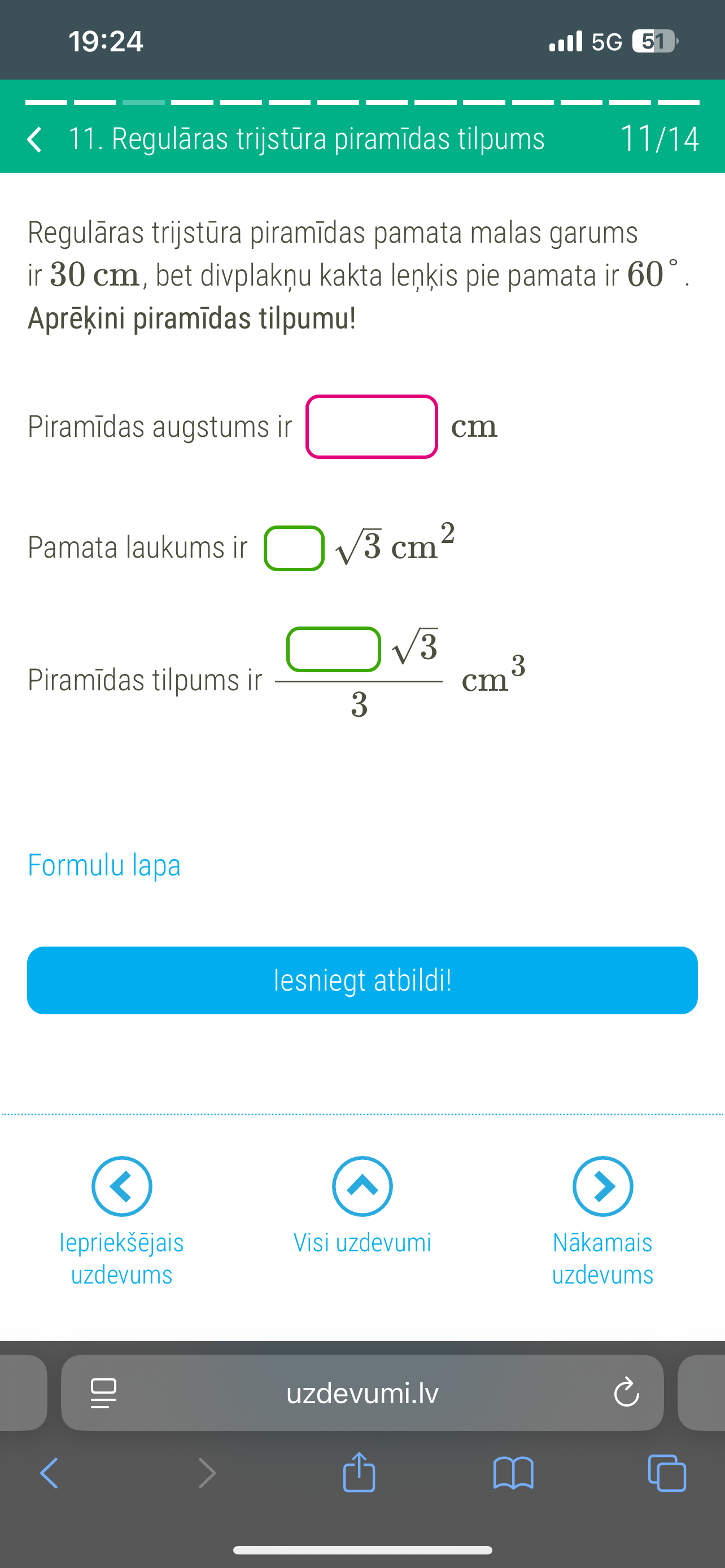 Regulāras trijstūra piramīdas pamata malas