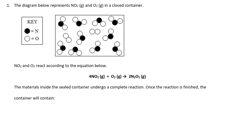 1. The diagram below represents NO2 (g) and | StudyX