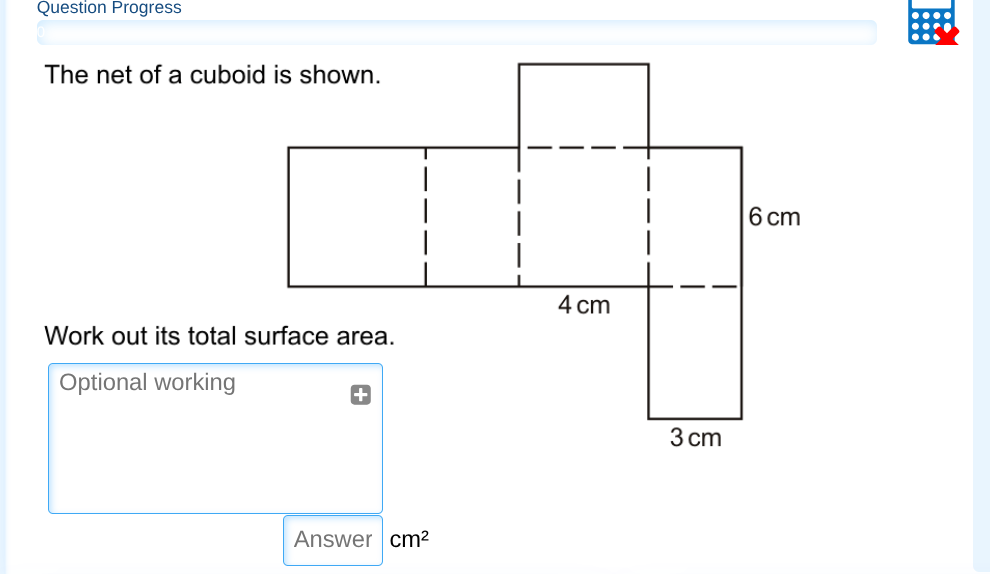 The net of a cuboid is shown. Work out its | StudyX