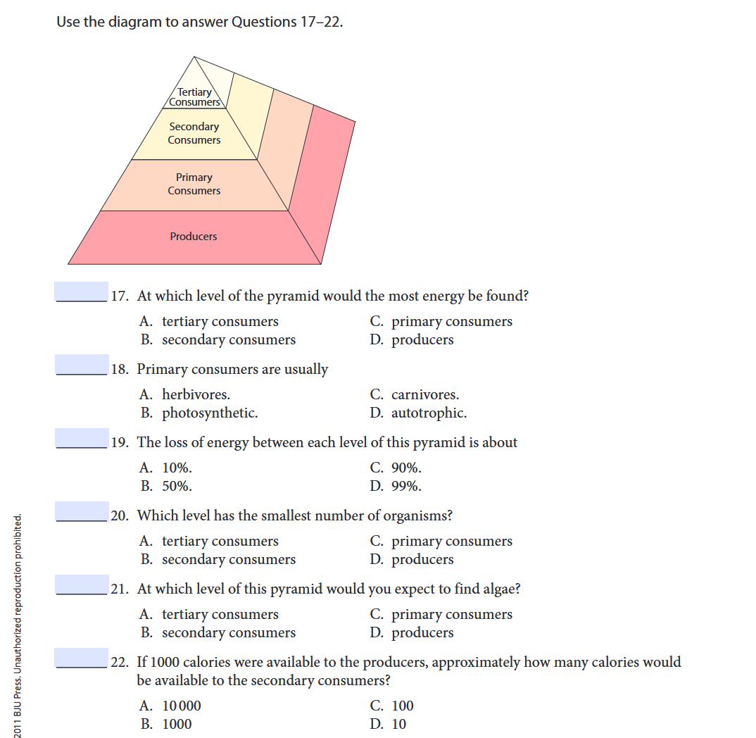 Use the diagram to answer Questions 17-22. | StudyX