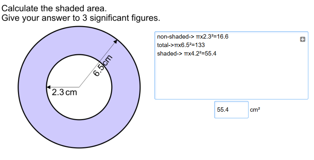 Calculate the shaded area. Give your answer | StudyX