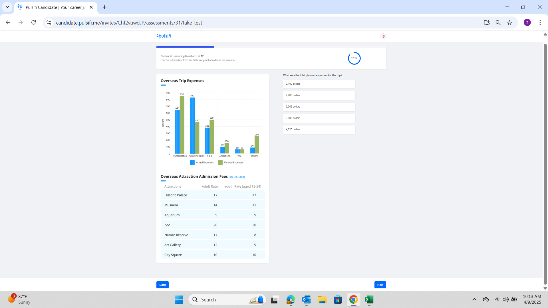 Numerical Reasoning Question 3 of 12 Use the | StudyX
