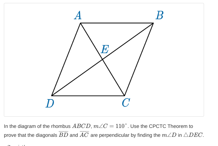 In the diagram of the rhombus $ABCD$, $m C | StudyX