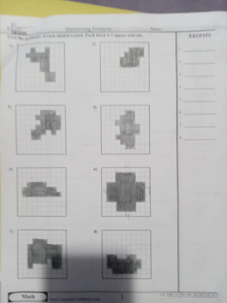 Find the perimeter of each shaded section. | StudyX