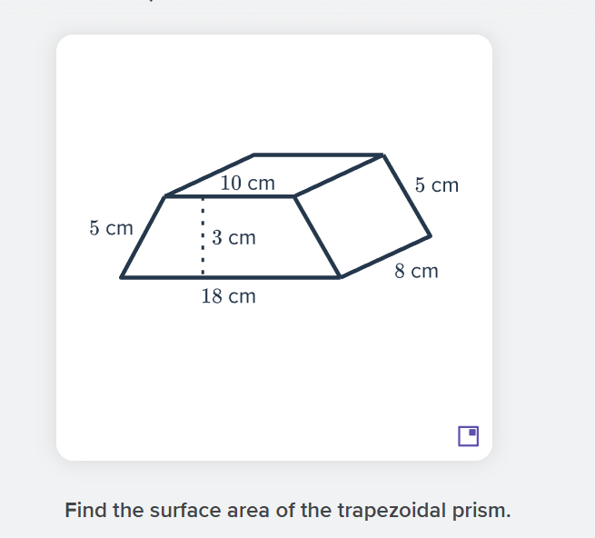 Find the surface area of the trapezoidal | StudyX