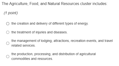 The Agriculture, Food, and Natural Resources | StudyX