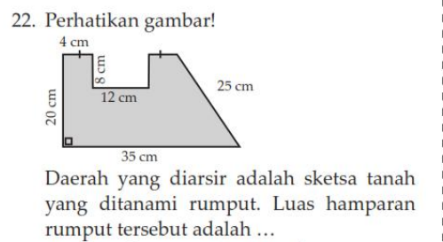 22. Perhatikan gambar! Daerah yang diarsir | StudyX
