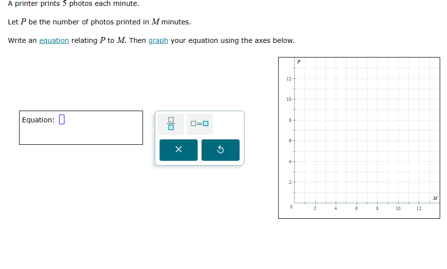 A printer prints 5 photos each minute. Let | StudyX