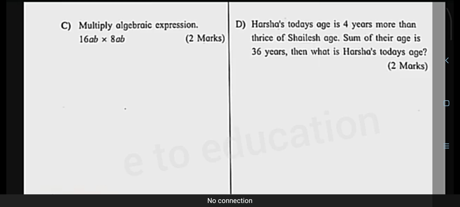 C) Multiply algebraic expression. $16ab | StudyX
