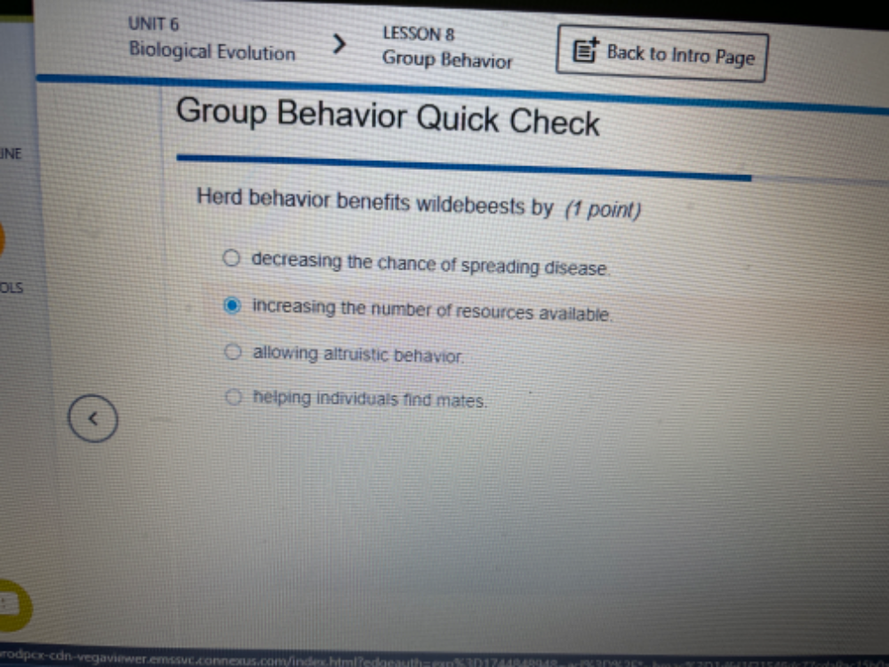 Herd behavior benefits wildebeests by (1 | StudyX