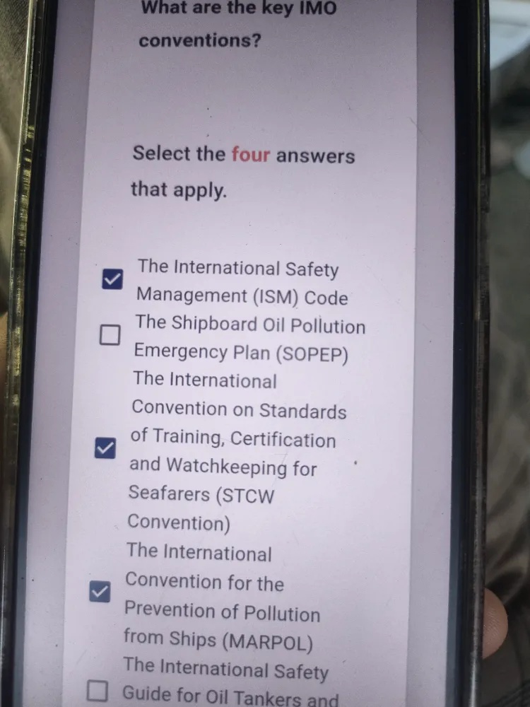 What are the key IMO conventions? Select | StudyX