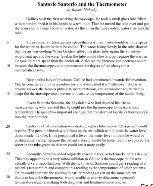 Santorio Santorio and the Thermometer by | StudyX
