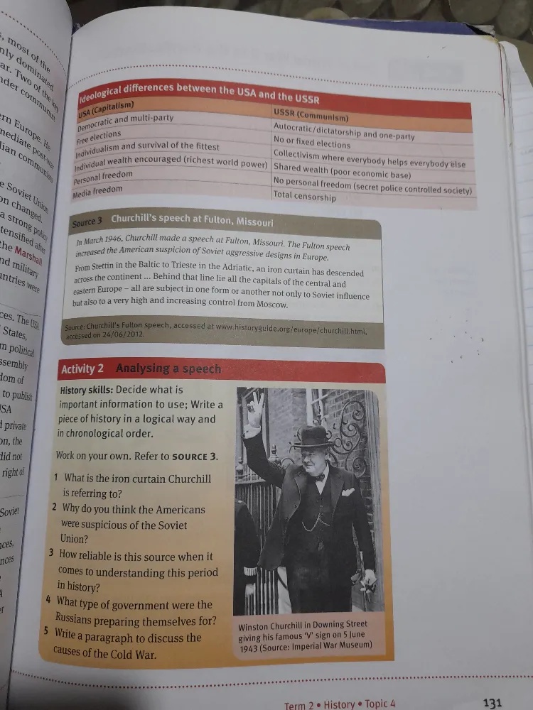 Ideological differences between the USA and | StudyX