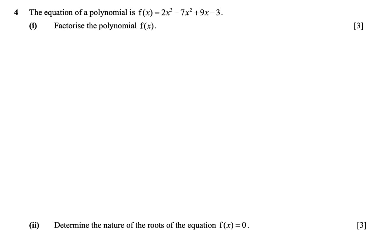 The equation of a polynomial is f(x) = 2x³ - | StudyX