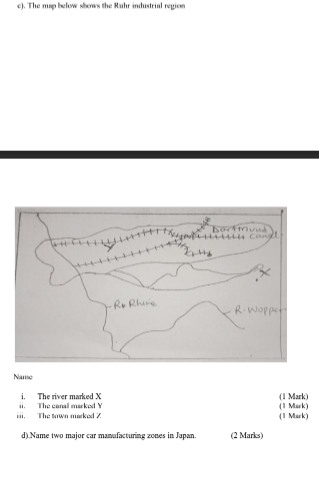 c). The map below shows the Ruhr industrial | StudyX