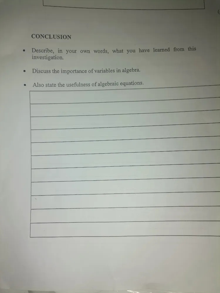 CONCLUSION * Describe, in your own words, | StudyX