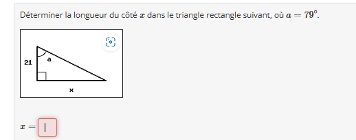 Déterminer la longueur du côté $x$ dans le | StudyX