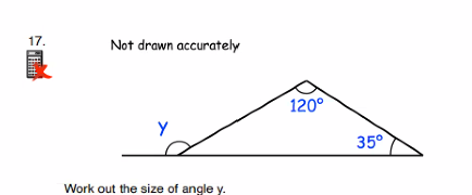 Work out the size of angle y. Diagram with | StudyX