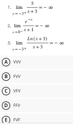 ${x -3^+} {5}{x+3} = - $ 2. ${x 0^-}