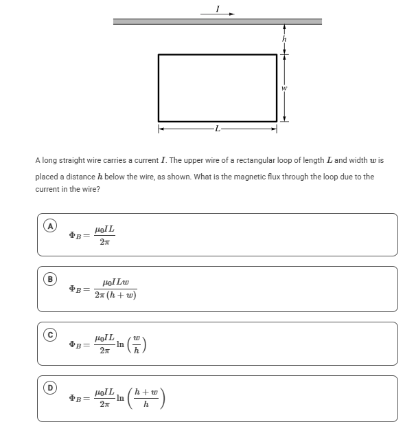A long straight wire carries a current *I*. | StudyX