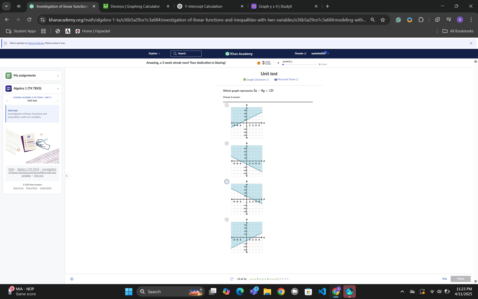 Which graph represents $3x - 6y