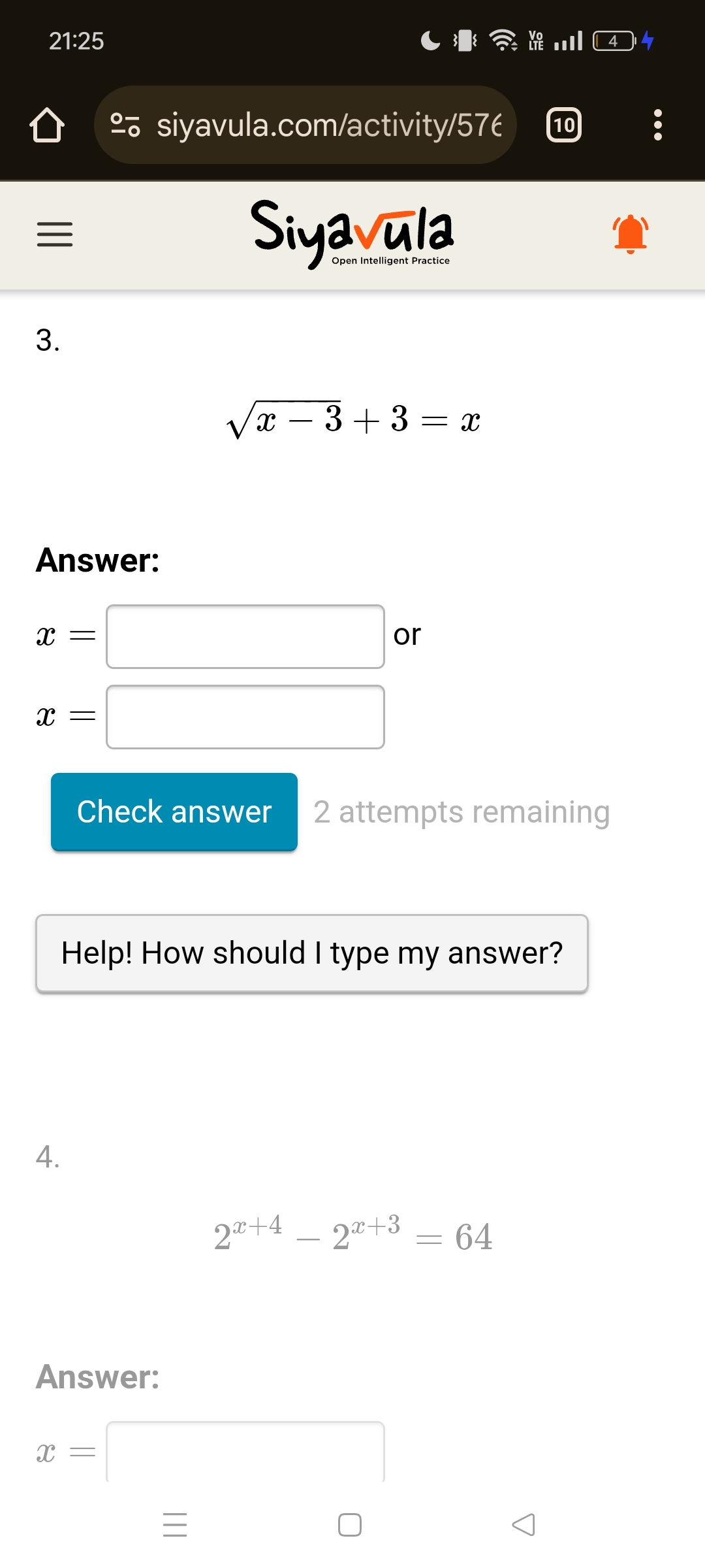 Solve the equation: square root of x minus 3 | StudyX