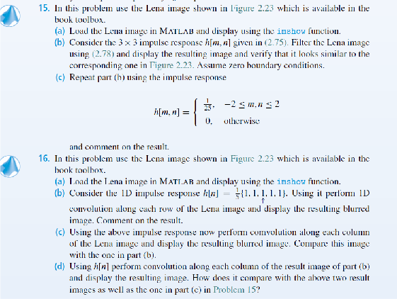 15. In this problem use the Lena image shown | StudyX