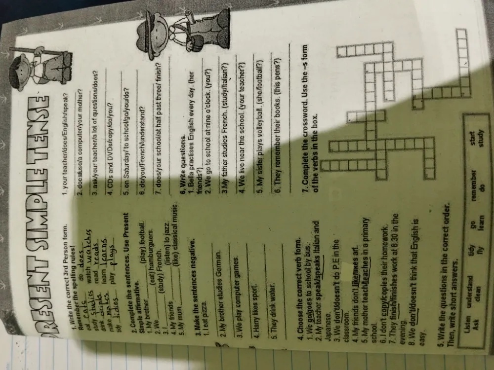 1. Write the correct 3rd Person form. | StudyX