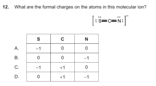 12. What are the formal charges on the atoms | StudyX