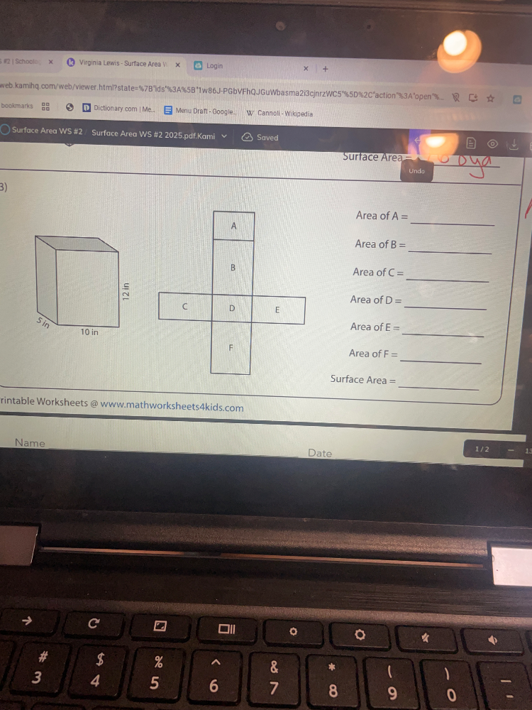 3) Area of A = Area of B = Area of C = | StudyX