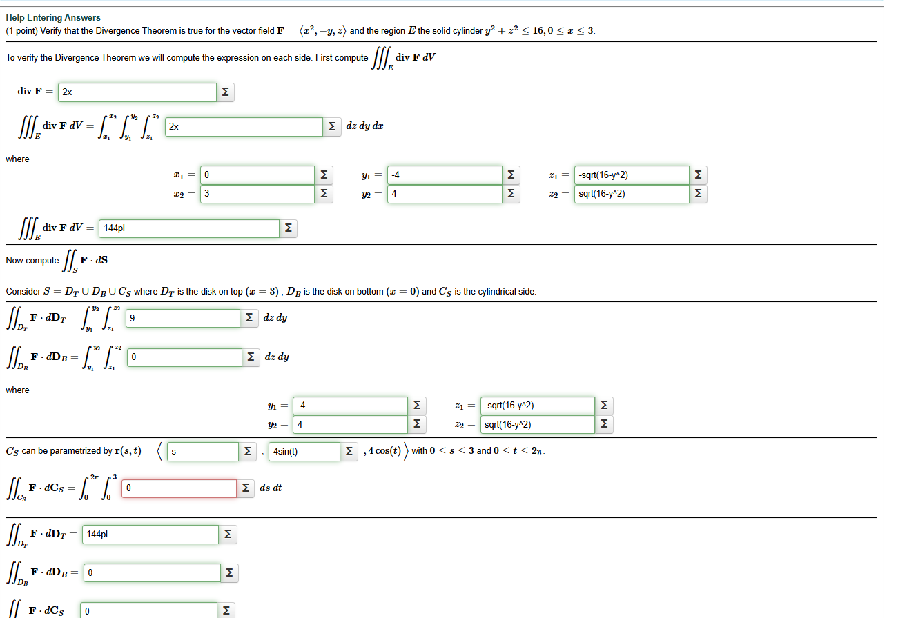 Verify that the Divergence Theorem is true | StudyX