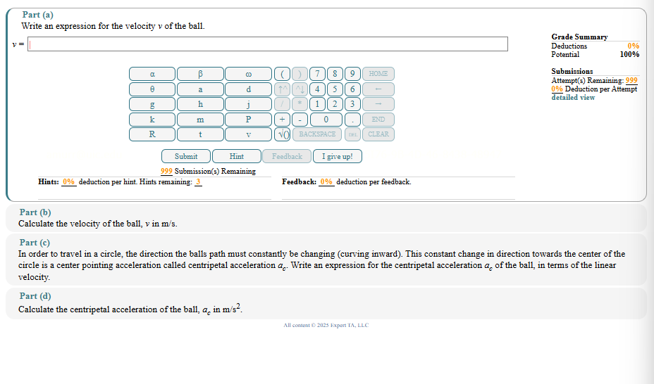 Problem 8: (9% of Assignment Value) A ball | StudyX