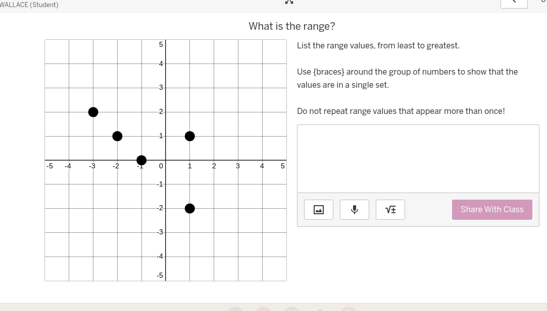What is the range? List the range values, | StudyX