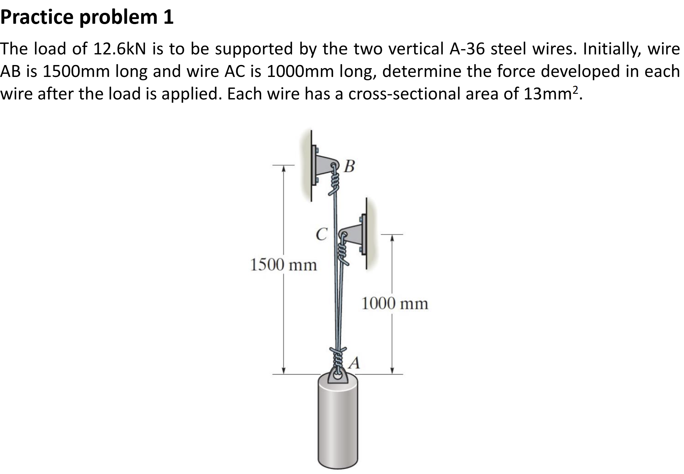 The load of 12.6kN is to be supported by the | StudyX