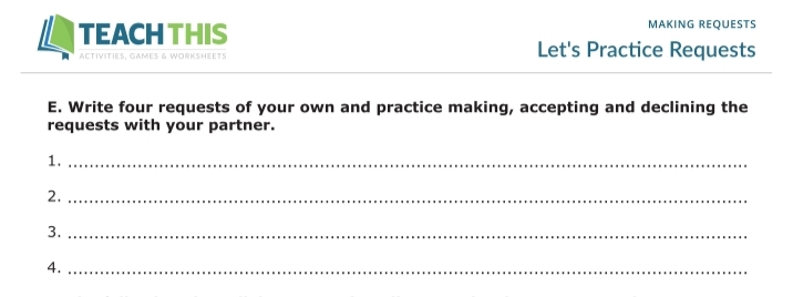 MAKING REQUESTS TEACHTHIS ACTIVITIES, GAMES | StudyX