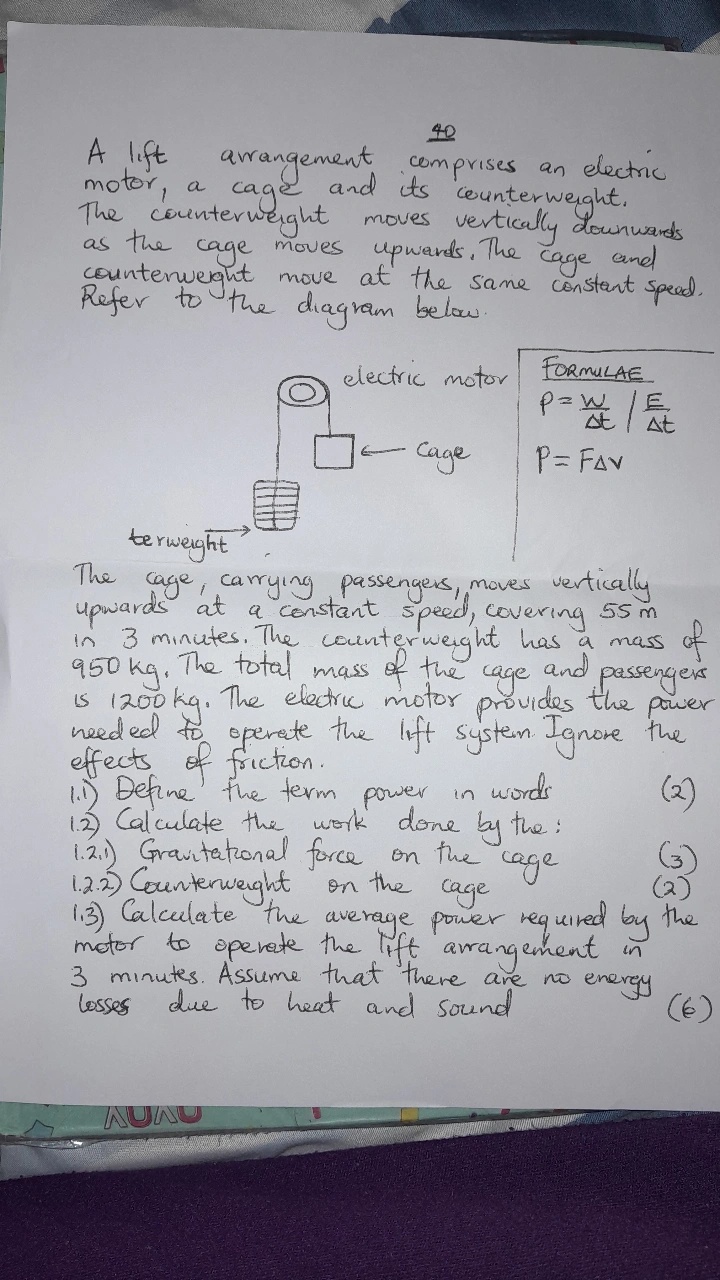 A lift arrangement comprises an electric | StudyX