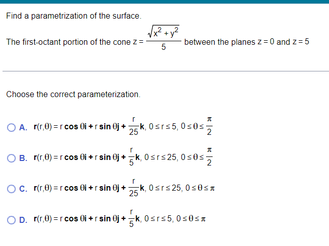 Find a parametrization of the surface. The | StudyX